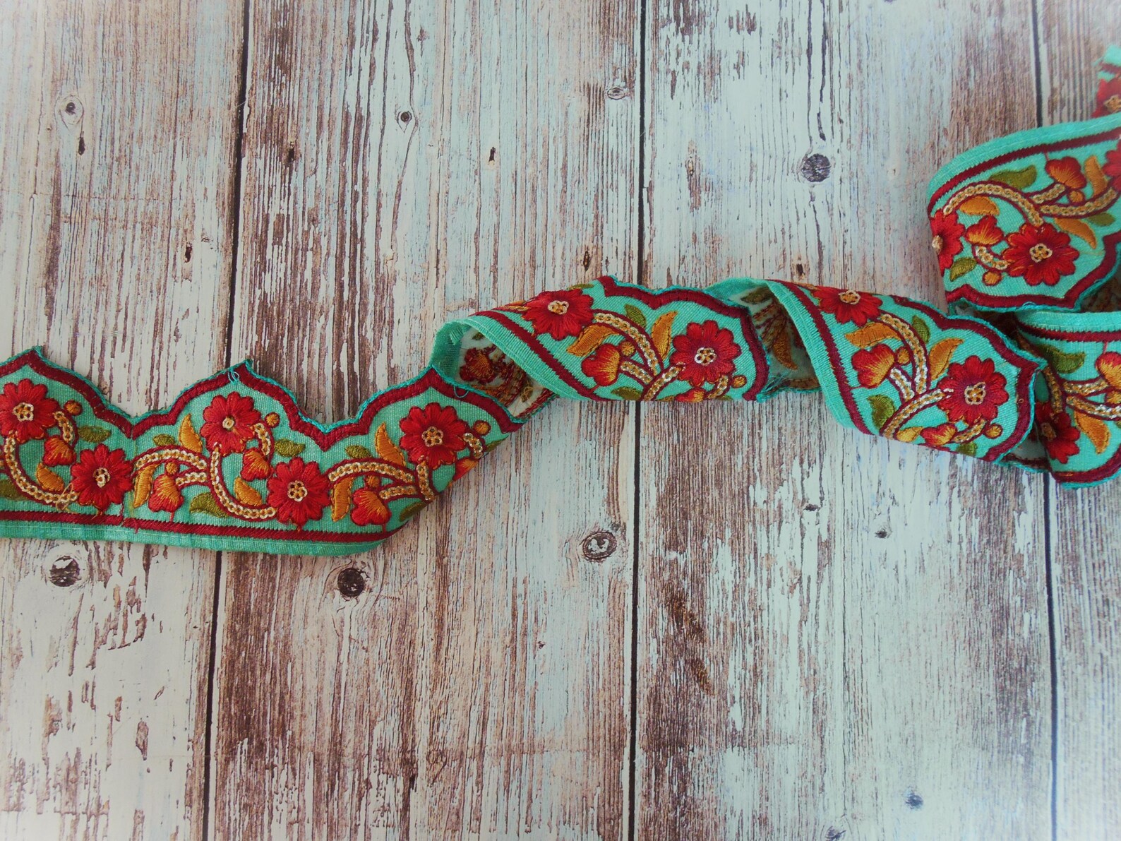 Embroidered Width 55 Mm Ribbon Border Trim India Haberdashery Sewing ...