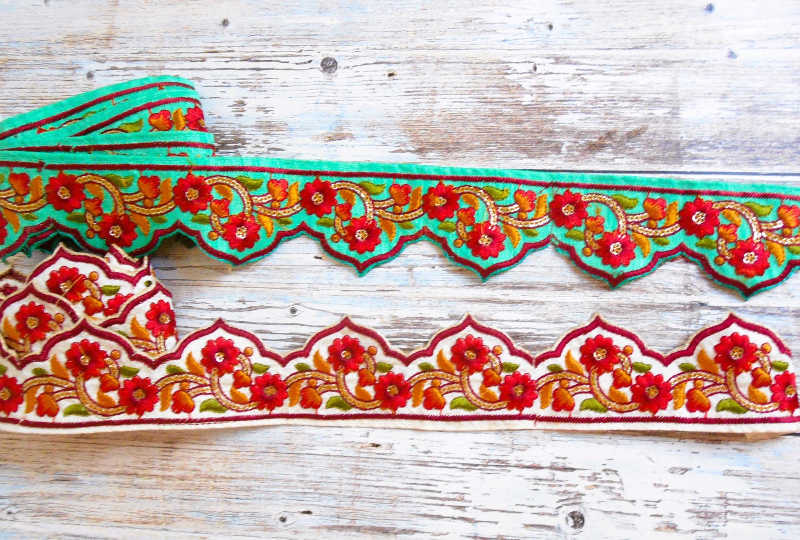 Embroidered Width 55 Mm Ribbon Border Trim India Haberdashery Sewing ...