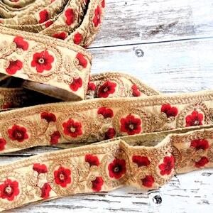 Embroidered Width 50 Mm Ribbon Border Trim India Haberdashery Sewing ...