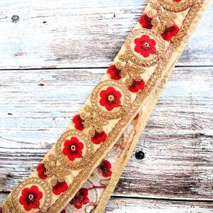 Embroidered Width 50 Mm Ribbon Border Trim India Haberdashery Sewing ...
