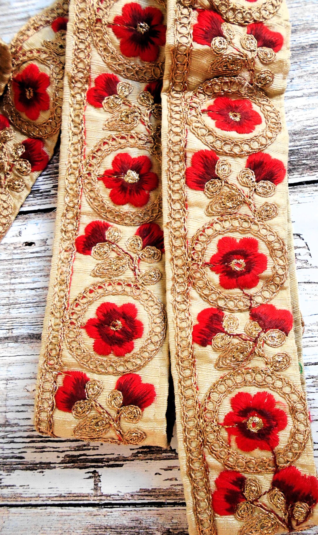 Embroidered Width 50 Mm Ribbon Border Trim India Haberdashery Sewing ...