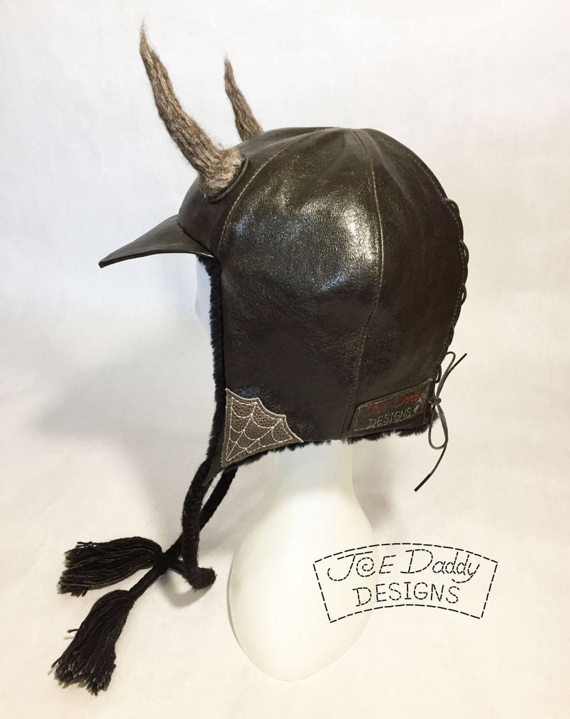 Moloch Hand Made One of a Kind Adjustable Hat With Horns Third of Four ...