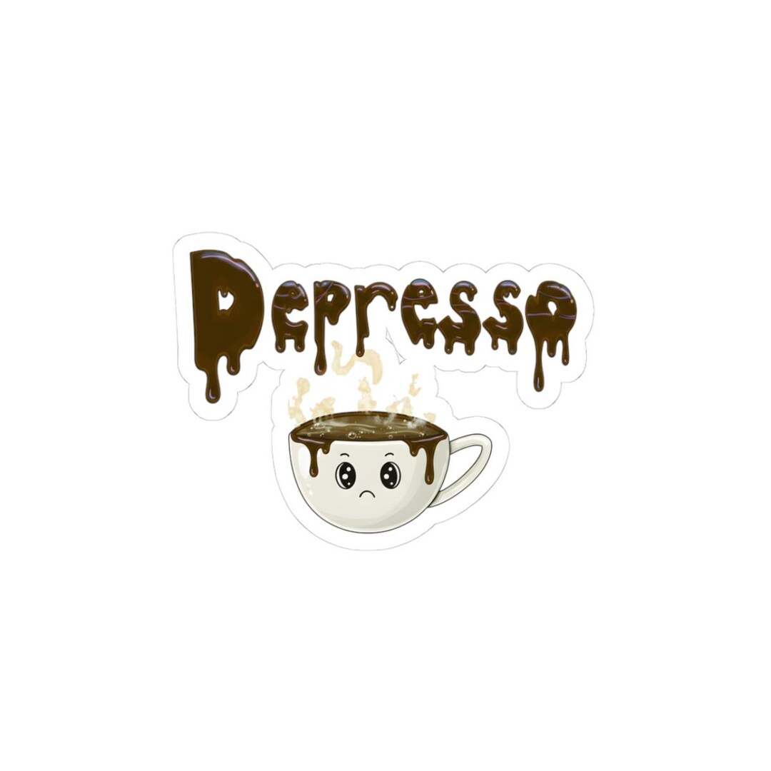 Depresso Coffee Cup Stickers | Kiss-cut Sticker - Etsy