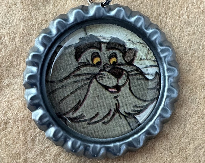 Aristocats Billy Boss Happy Face Silver Bottle Cap Keychain With a ...