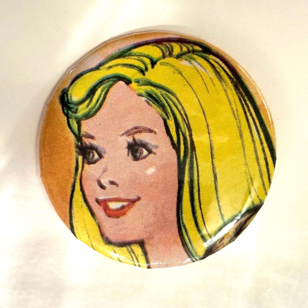Barbie Face Looking Left Pinback Button/pin Made From a Vintage 1970s ...