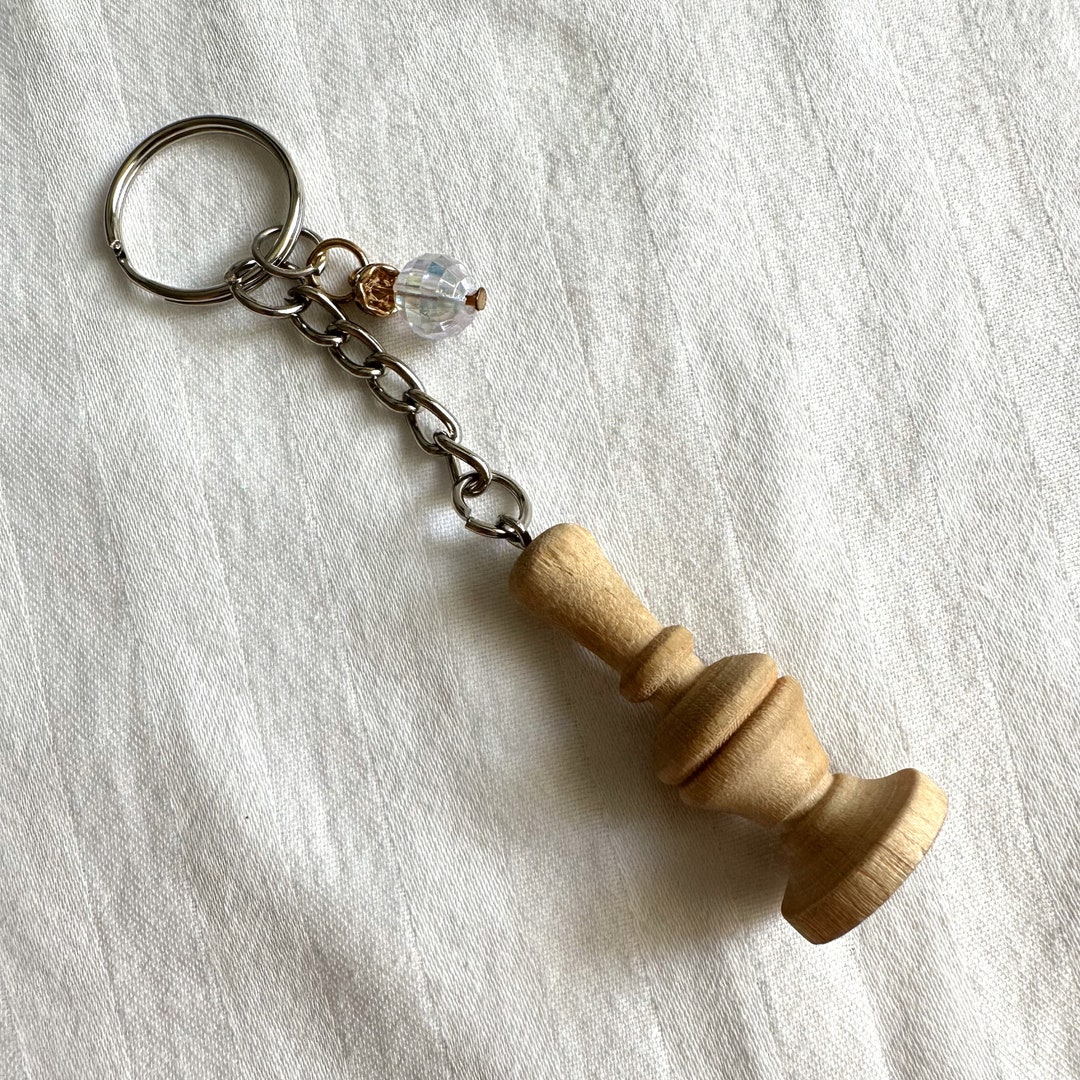 Monopoly Player Piece Cream/ivory Wooden Keychain With a White/clear ...