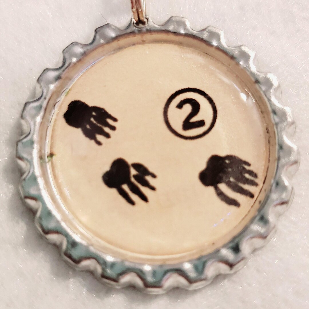 Animal Footprints (chipmunk) Silver Metal Bottle Cap Keychain With a ...