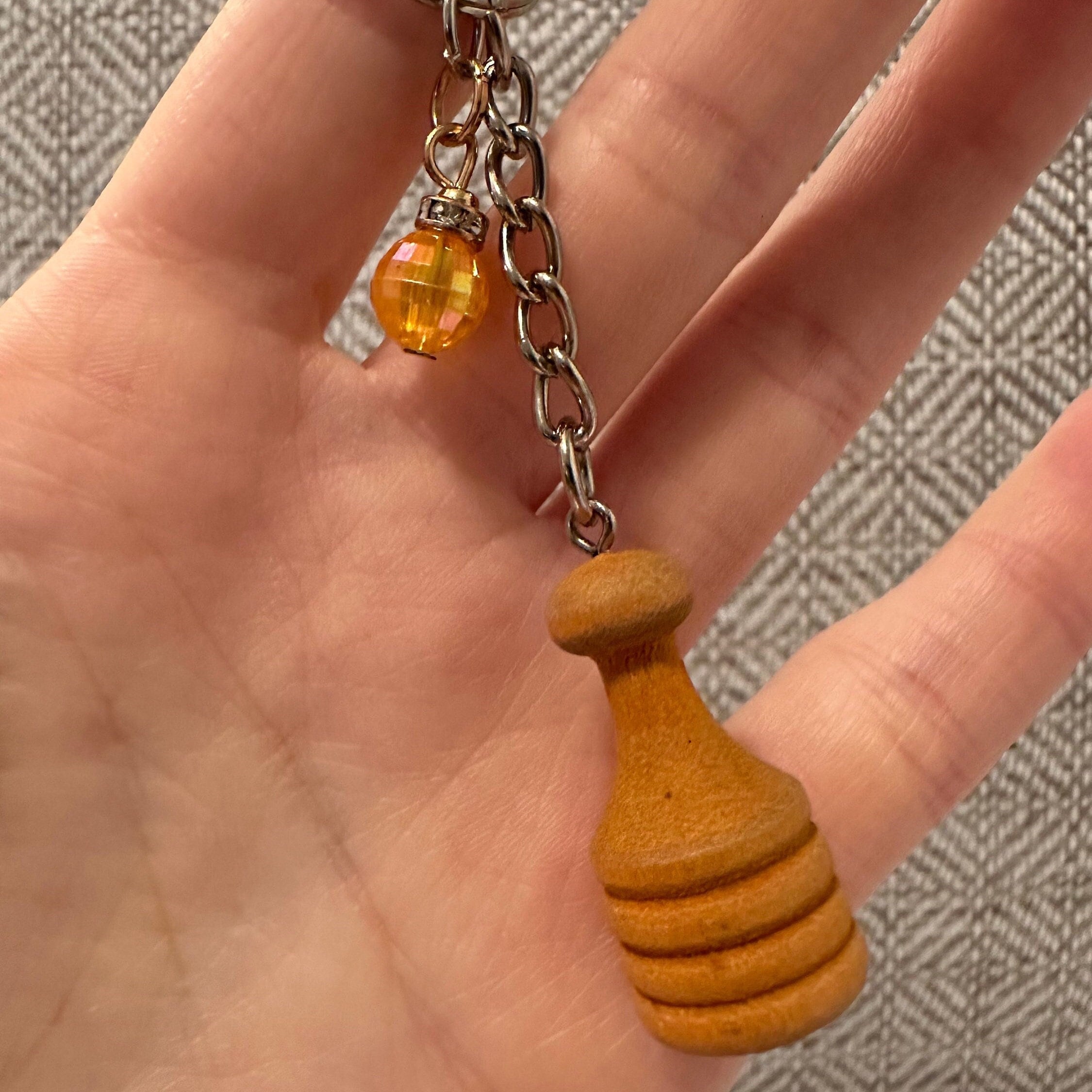 Monopoly Player Piece Orange/yellow Wooden Keychain With an Orange ...