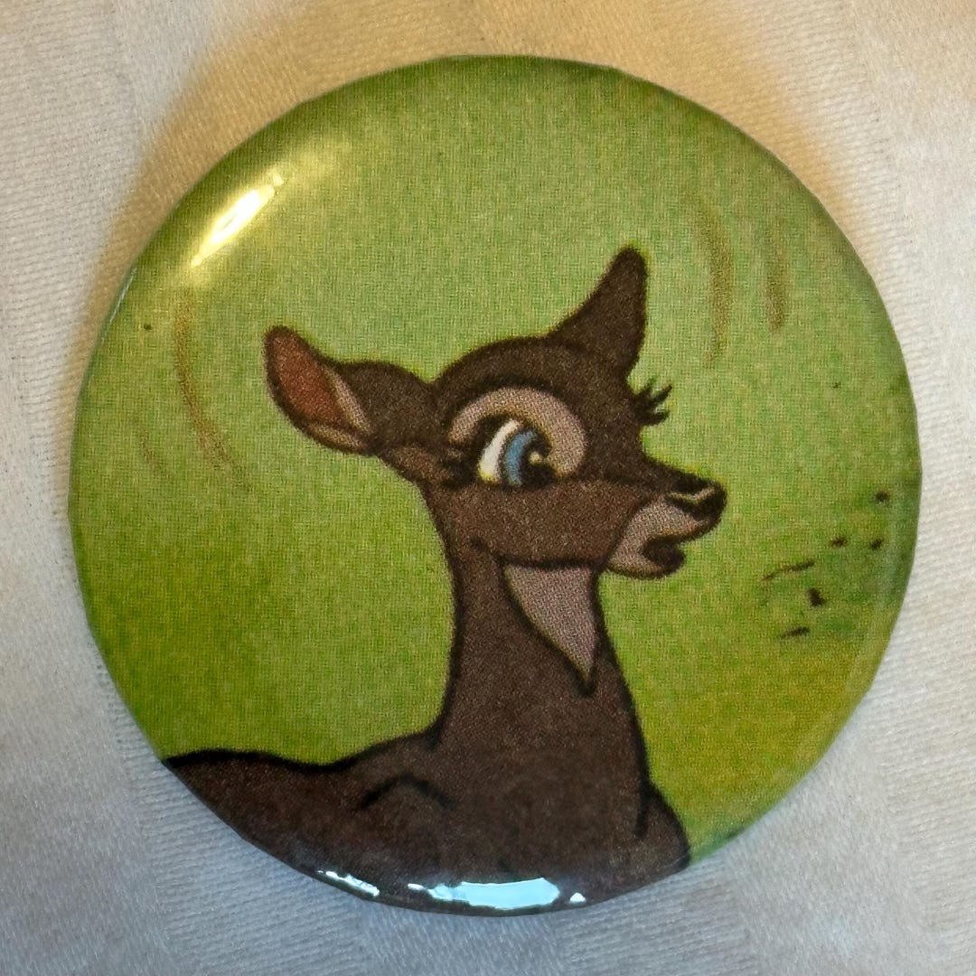 Young Faline the Deer Surprised/shocked Bambi Pinback Button/pin Made ...