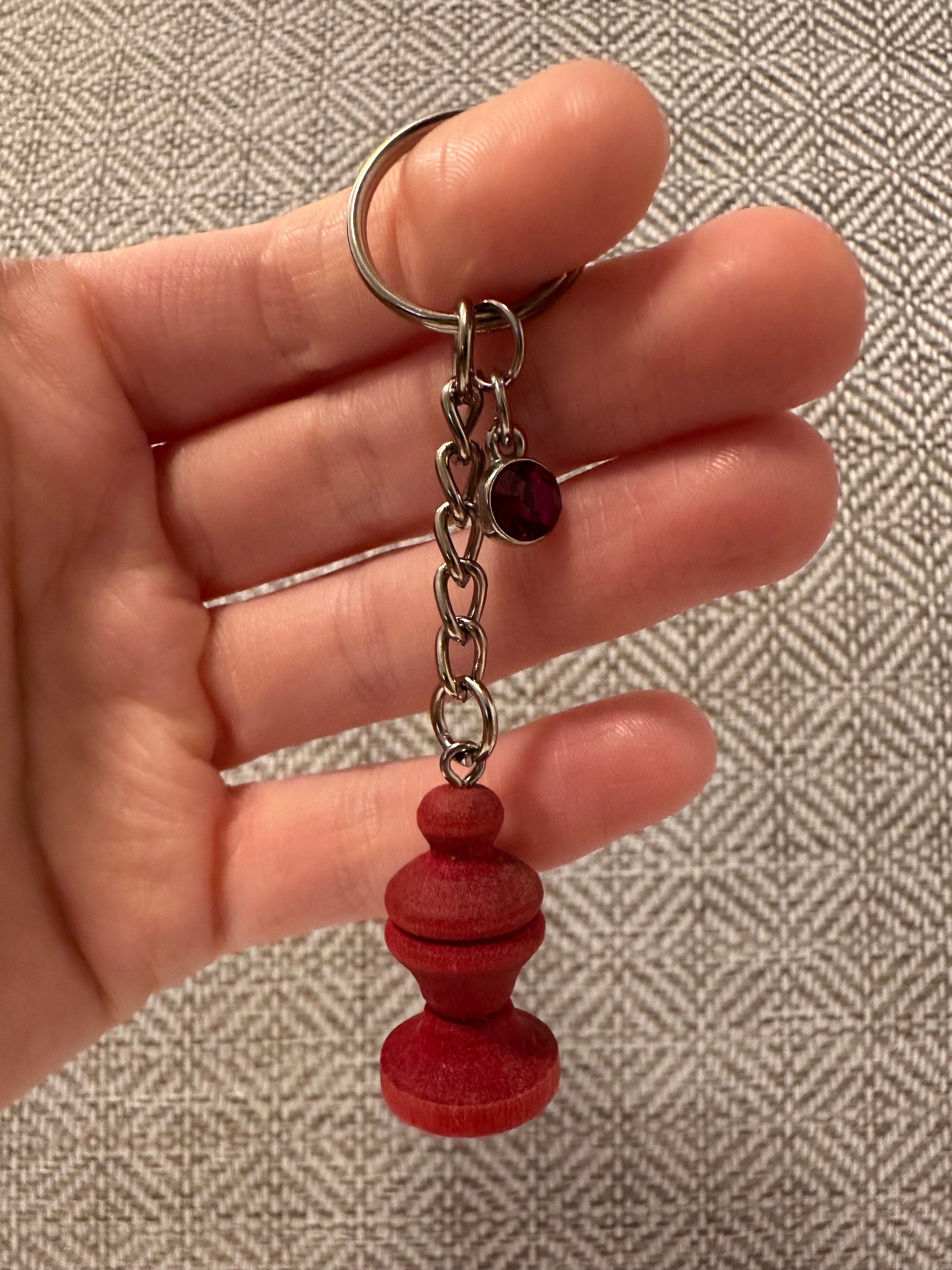 Monopoly Player Piece Red Wooden Keychain With a Red Circle Charm Made ...