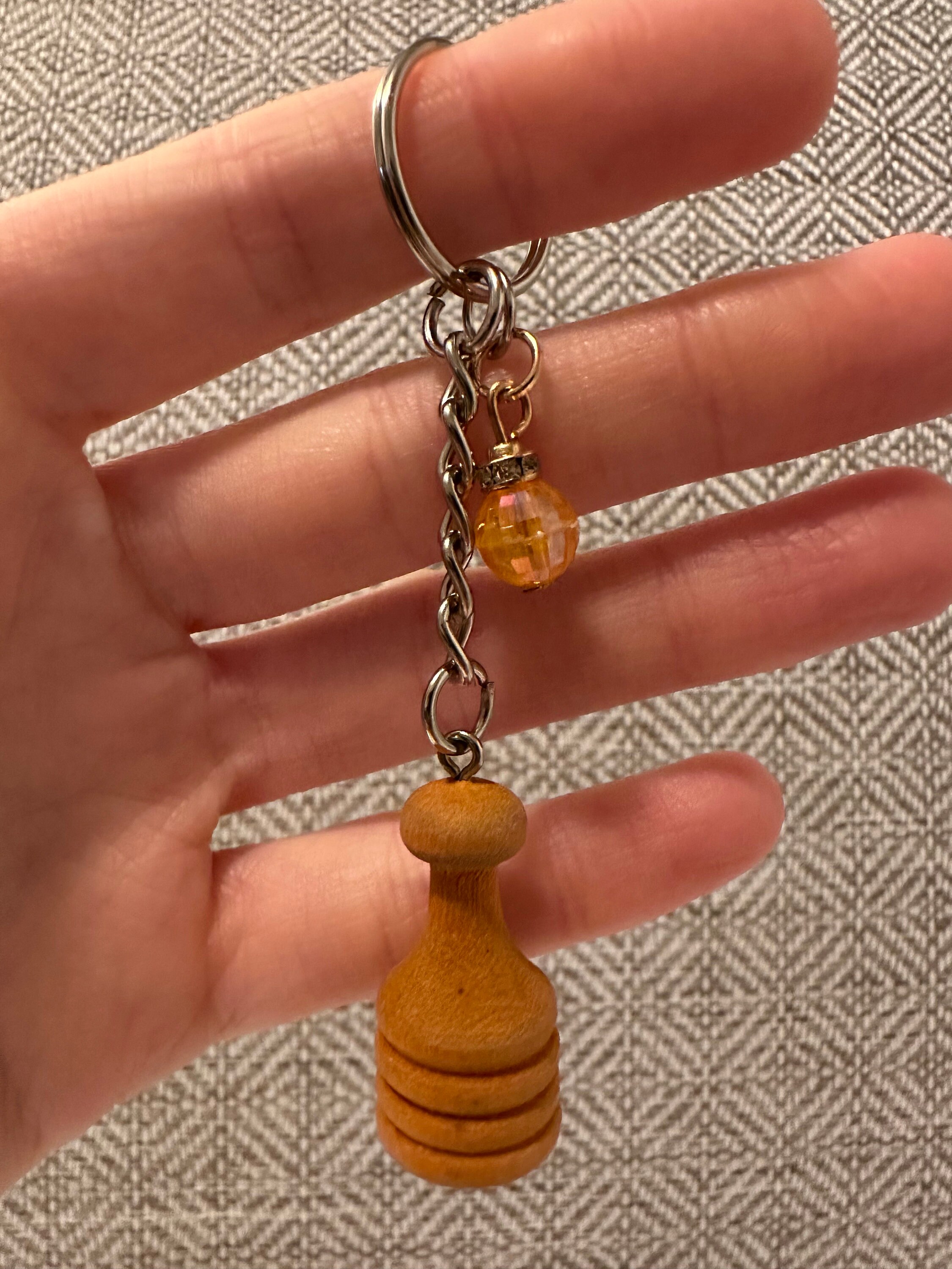 Monopoly Player Piece Orange/yellow Wooden Keychain With an Orange ...