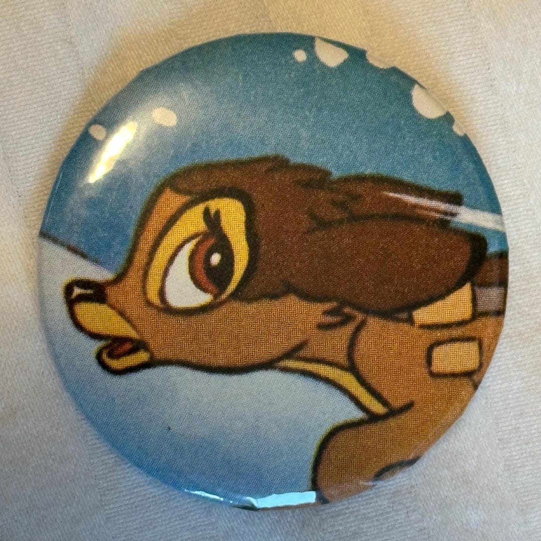 Bambi the Deer Scared Face Pinback Button/pin Made From a Vintage Walt ...