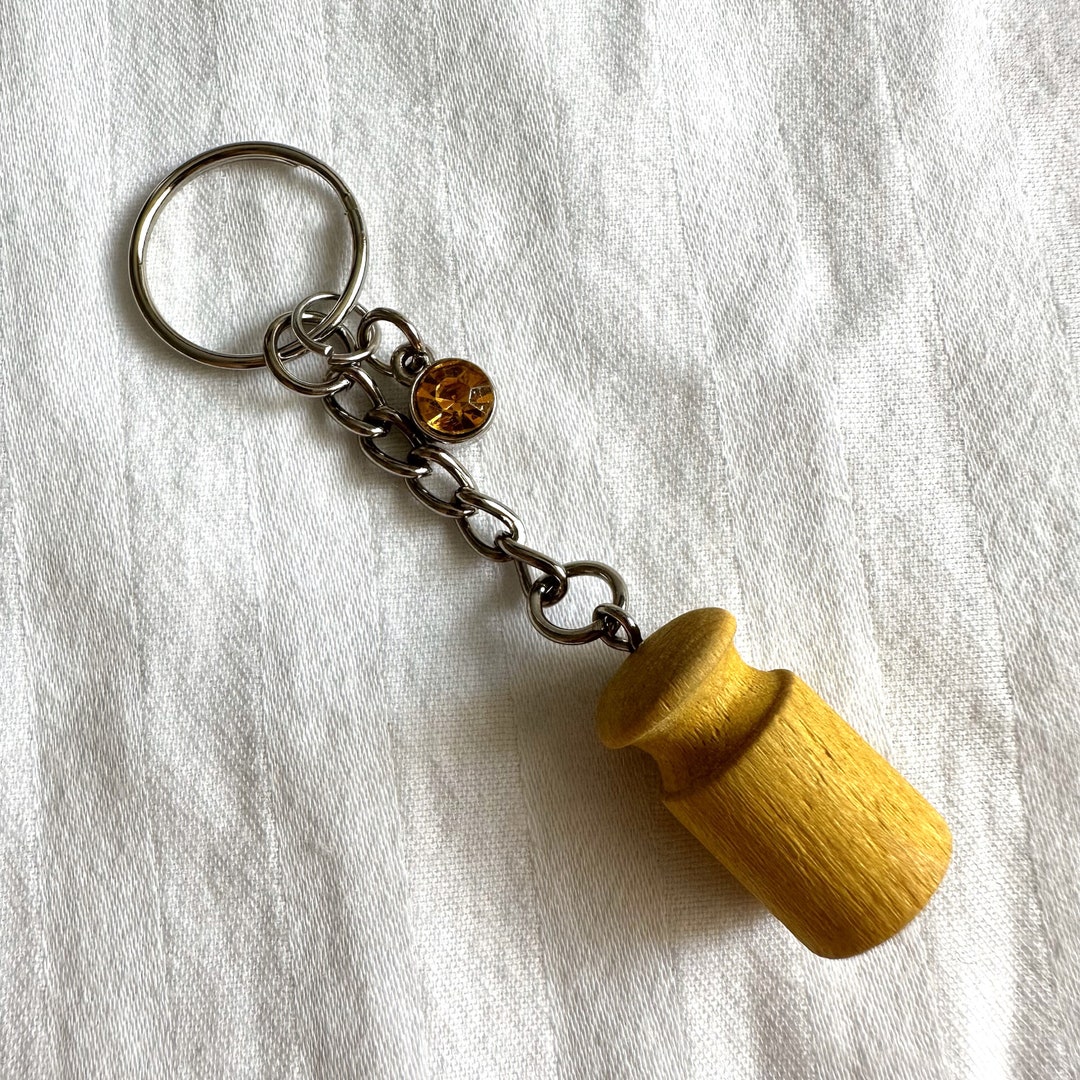 Monopoly Player Piece Yellow Wooden Keychain With a Yellow Crystal ...