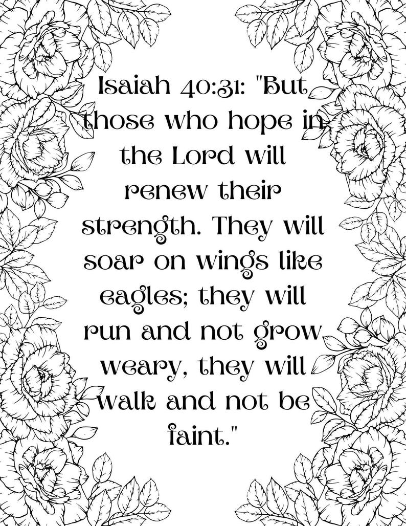 50 Flowers and Bible Verses Coloring Pages - Etsy