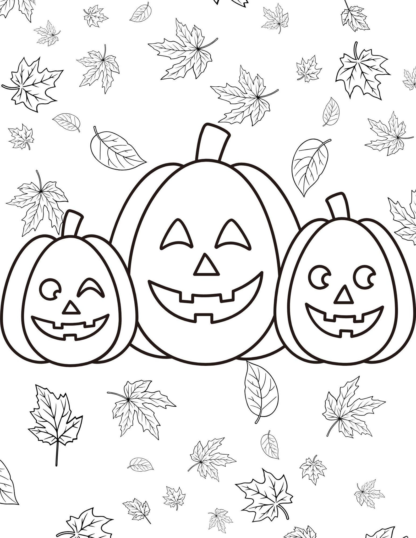 12 Printable Fall Coloring Pages - Etsy