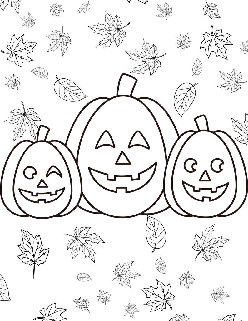 12 Printable Fall Coloring Pages - Etsy