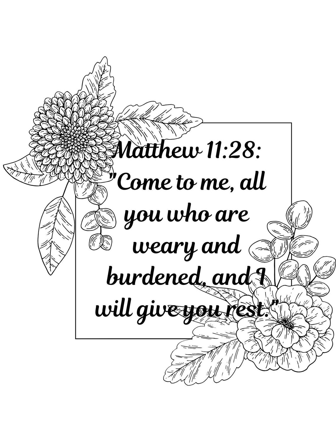 50 Flowers and Bible Verses Coloring Pages - Etsy