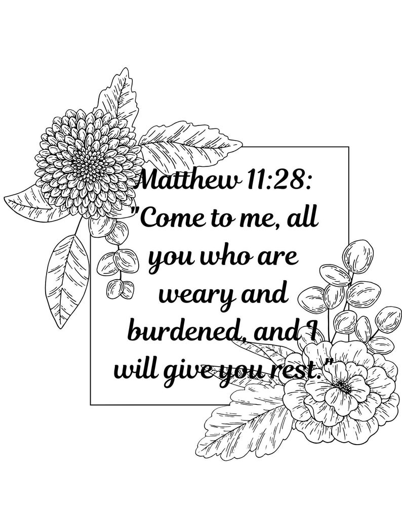 50 Flowers and Bible Verses Coloring Pages - Etsy