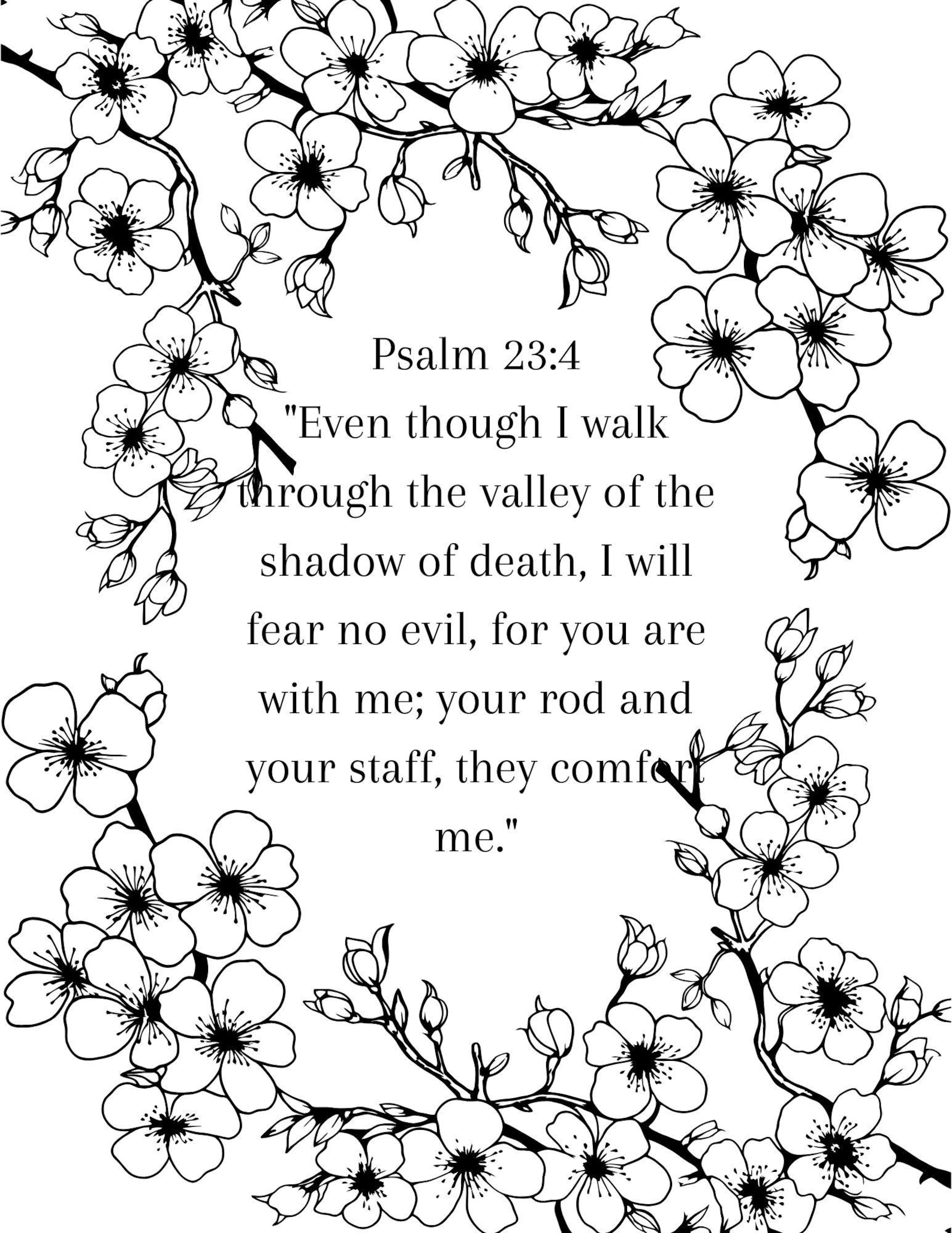50 Flowers and Bible Verses Coloring Pages - Etsy