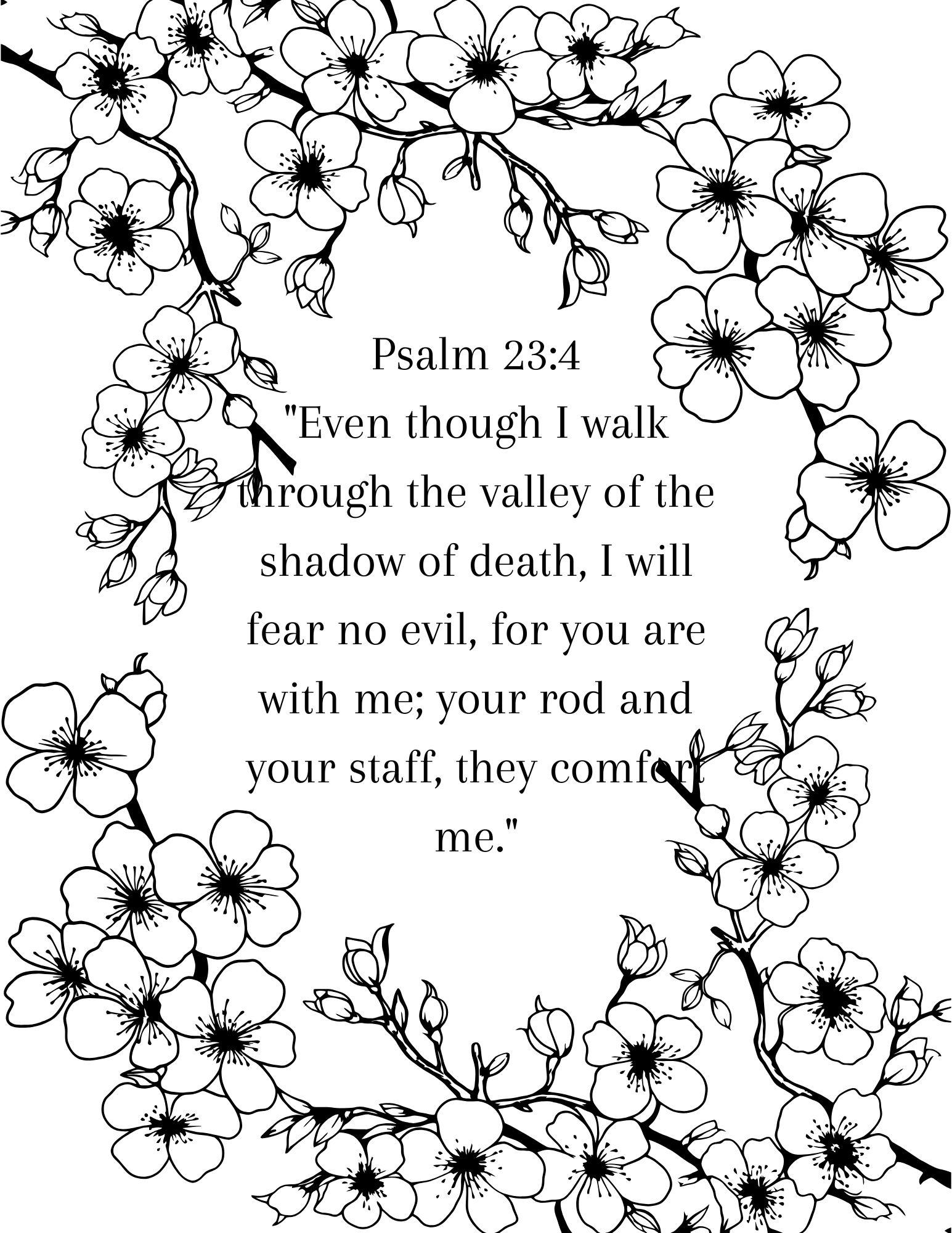 50 Flowers and Bible Verses Coloring Pages - Etsy