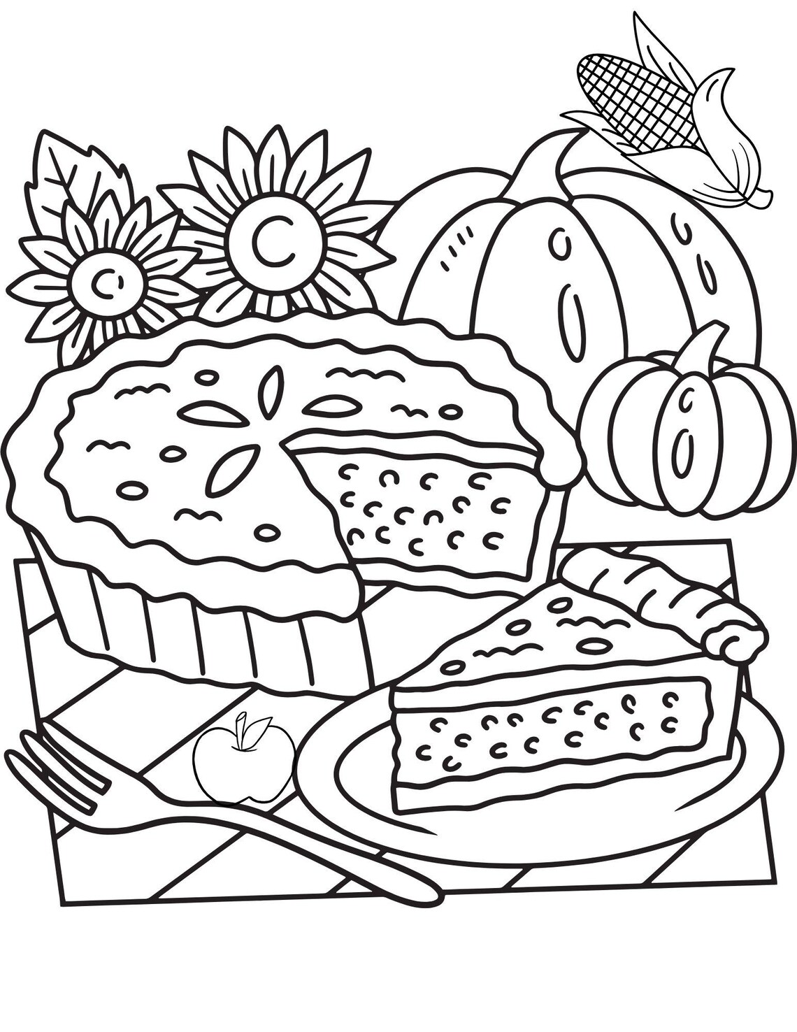 12 Printable Fall Coloring Pages - Etsy
