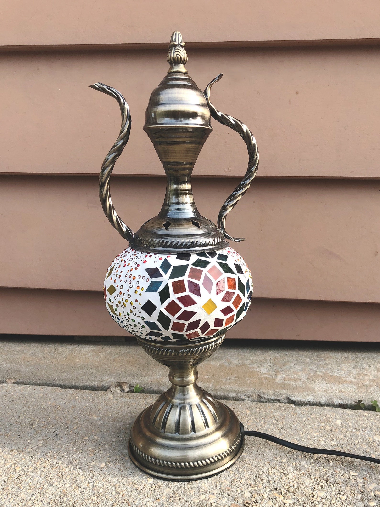 Aladdin / Genie Turkish Style Lamp - Rainbow Coloured Hand Crafted ...