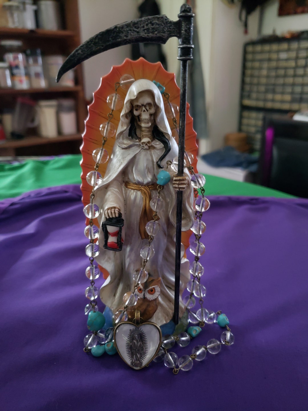 Santa Muerte Nina Blanca Rosary With Quartz & Howlite - Etsy