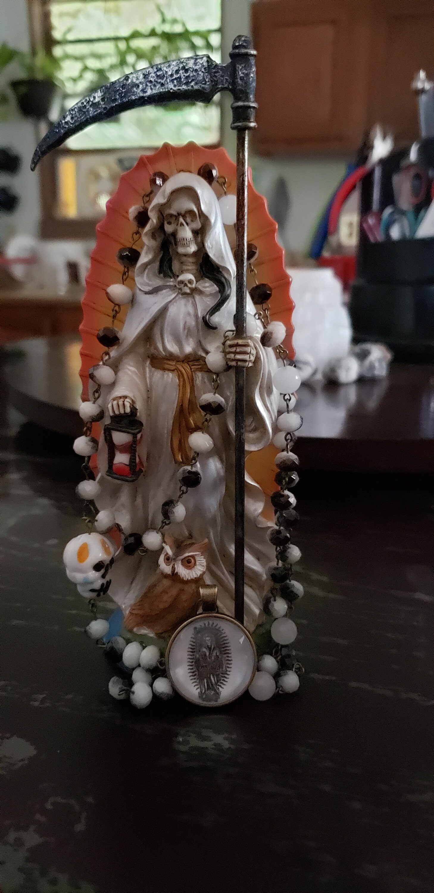 Santa Muerte Nina Blanca Rosary With Snow Quartz - Etsy