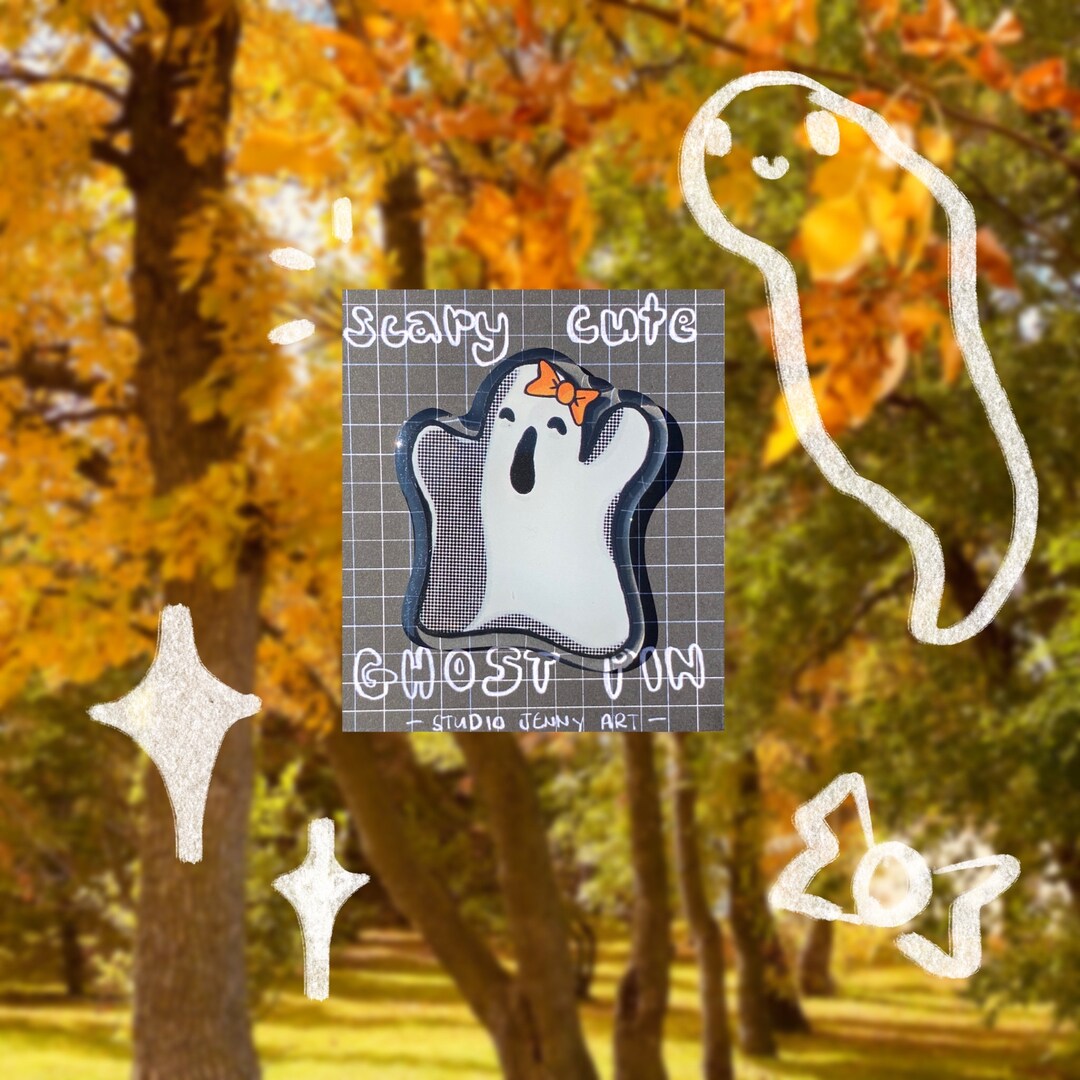 Scary Cute Spooky Ghost Acrylic Pin - Etsy