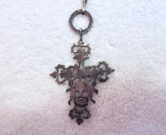 Peruzzi Renaissance Silver Cross Pendant Necklace Ang… - Gem