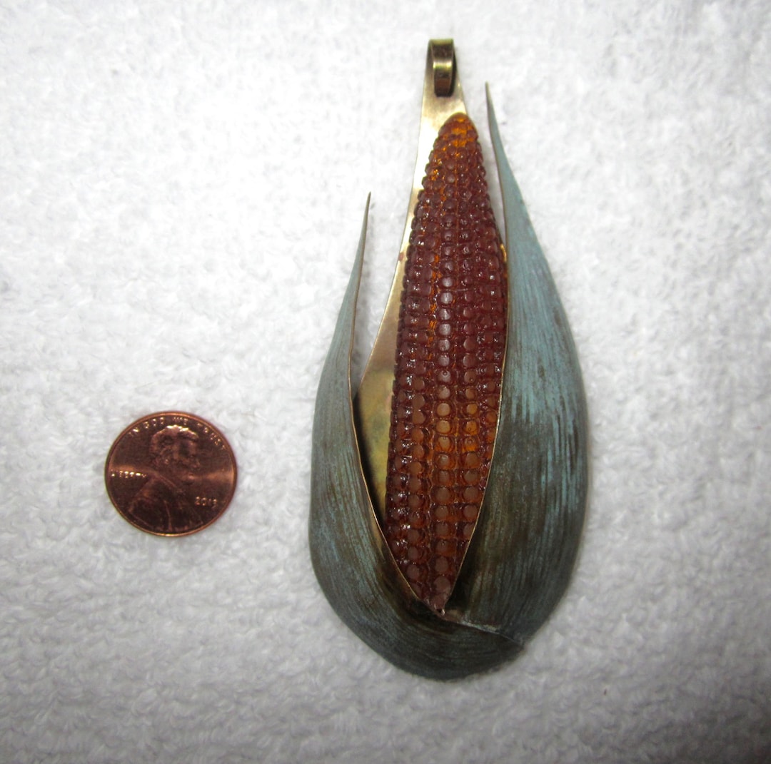 Fabrice Paris Corn Husk Pin 3.75" Large Modernist Arts Crafts Boho ...