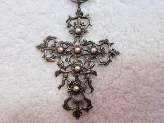 Peruzzi Renaissance Silver Cross Pendant Necklace Ang… - Gem