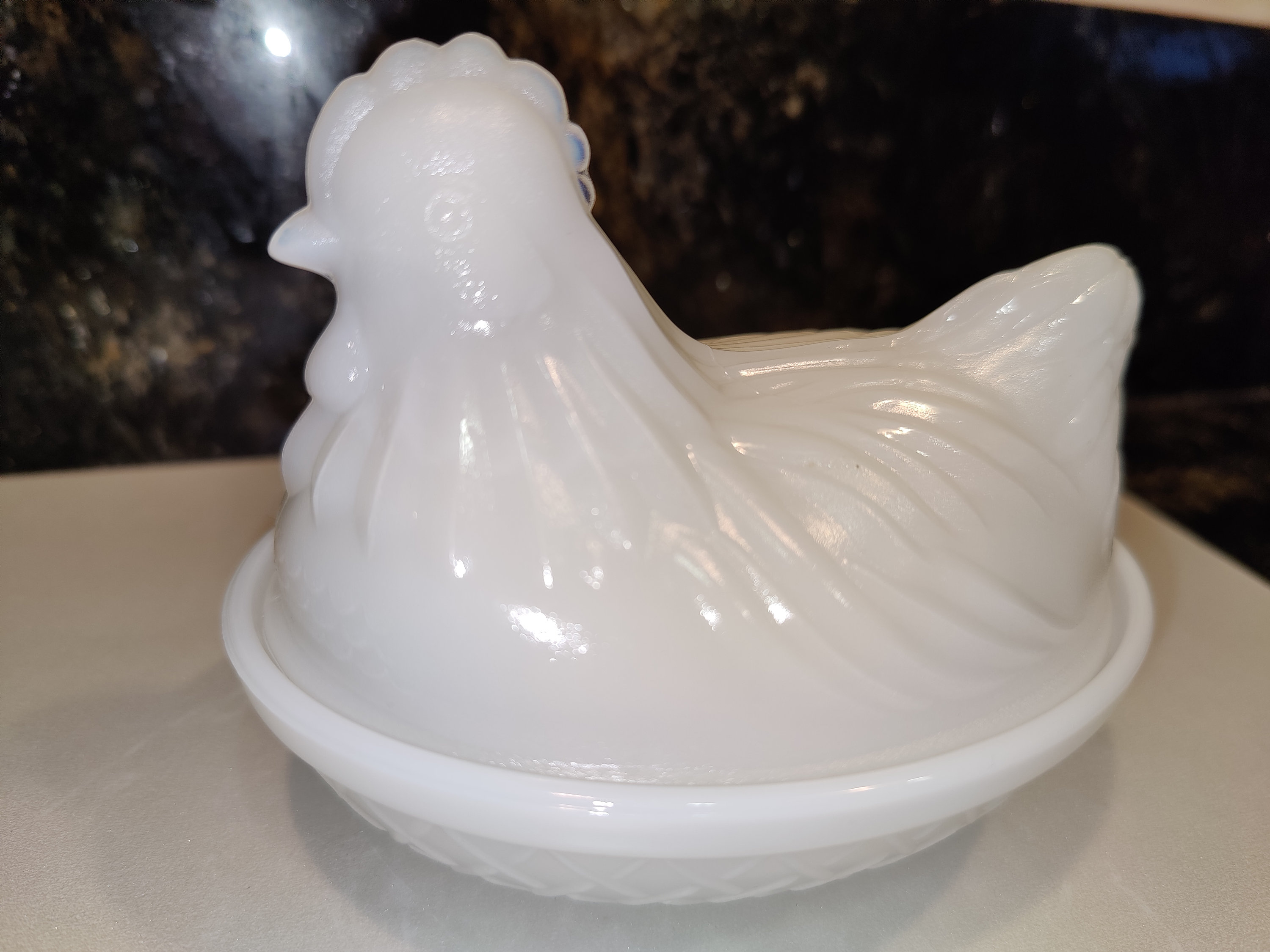 Nesting Chicken Anchor Hocking Milk Glass - Etsy