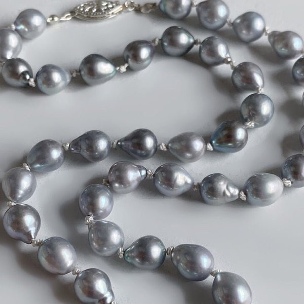 Gray Pearl Necklace - Etsy