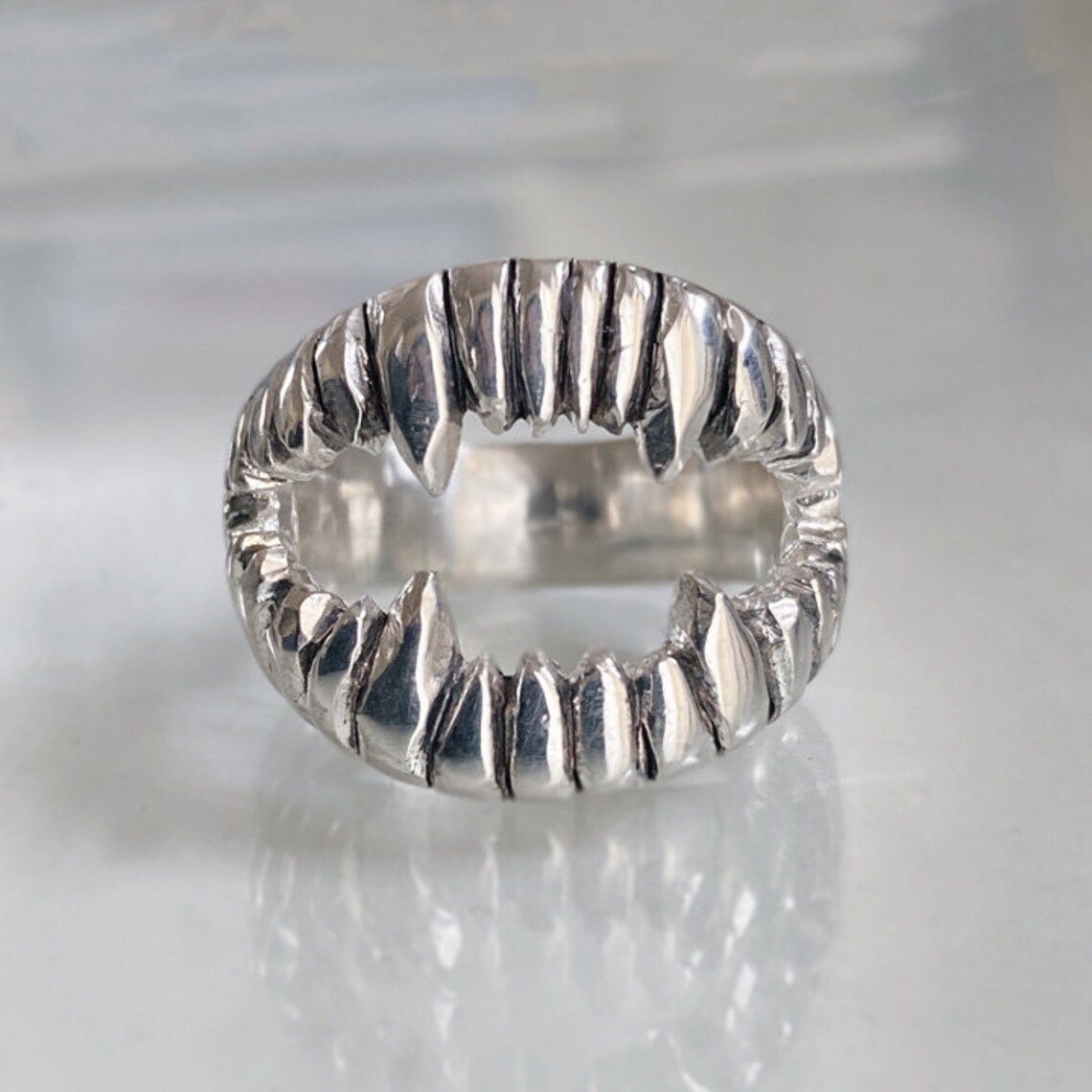 Teeth Jewelry, Teeth Ring, Fang Ring, Snake Ring, Jaw, Vampire, Biker ...