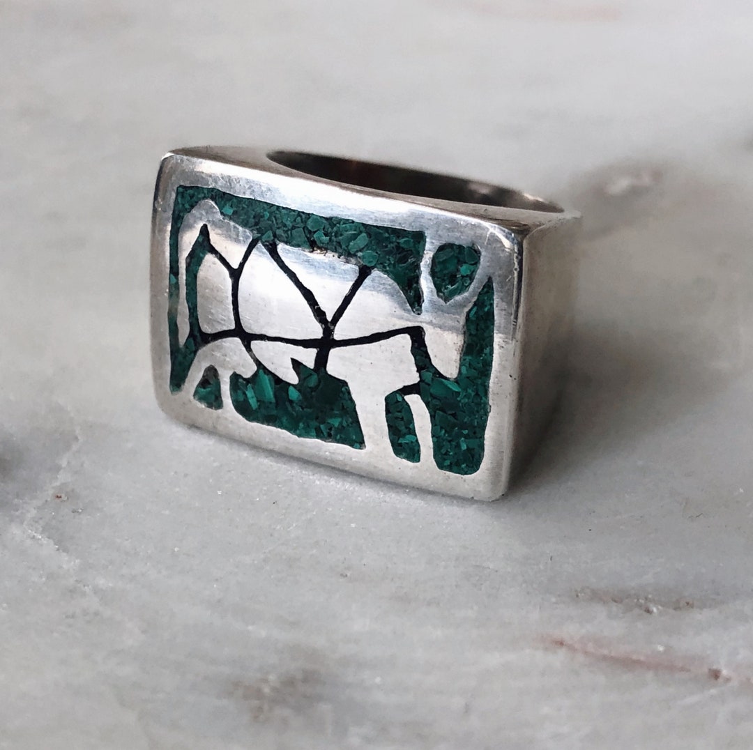 Sterling Silver Bull Signet Ring Picasso Bull Picasso - Etsy