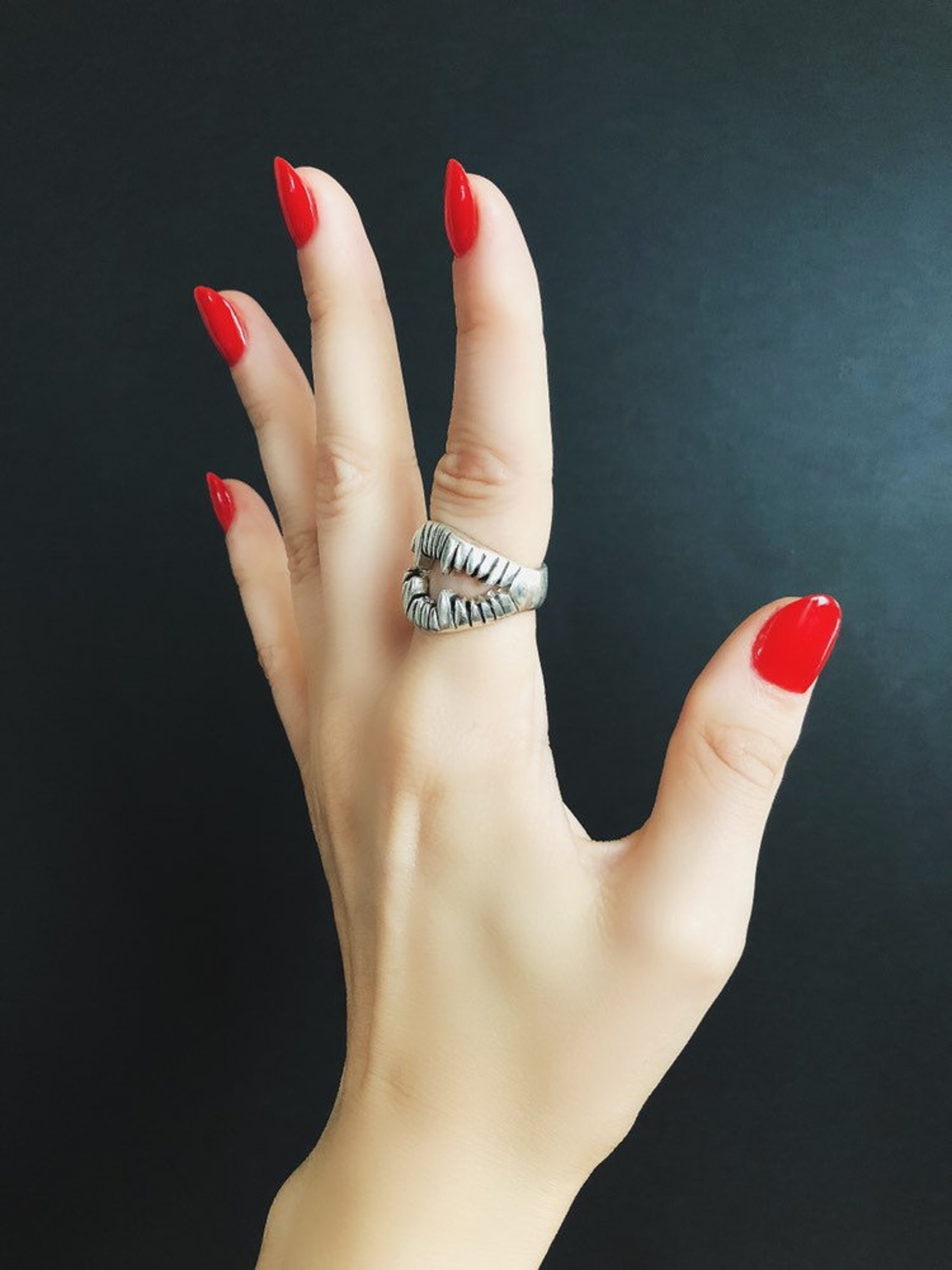 Teeth Jewelry, Teeth Ring, Fang Ring, Snake Ring, Jaw, Vampire, Biker ...
