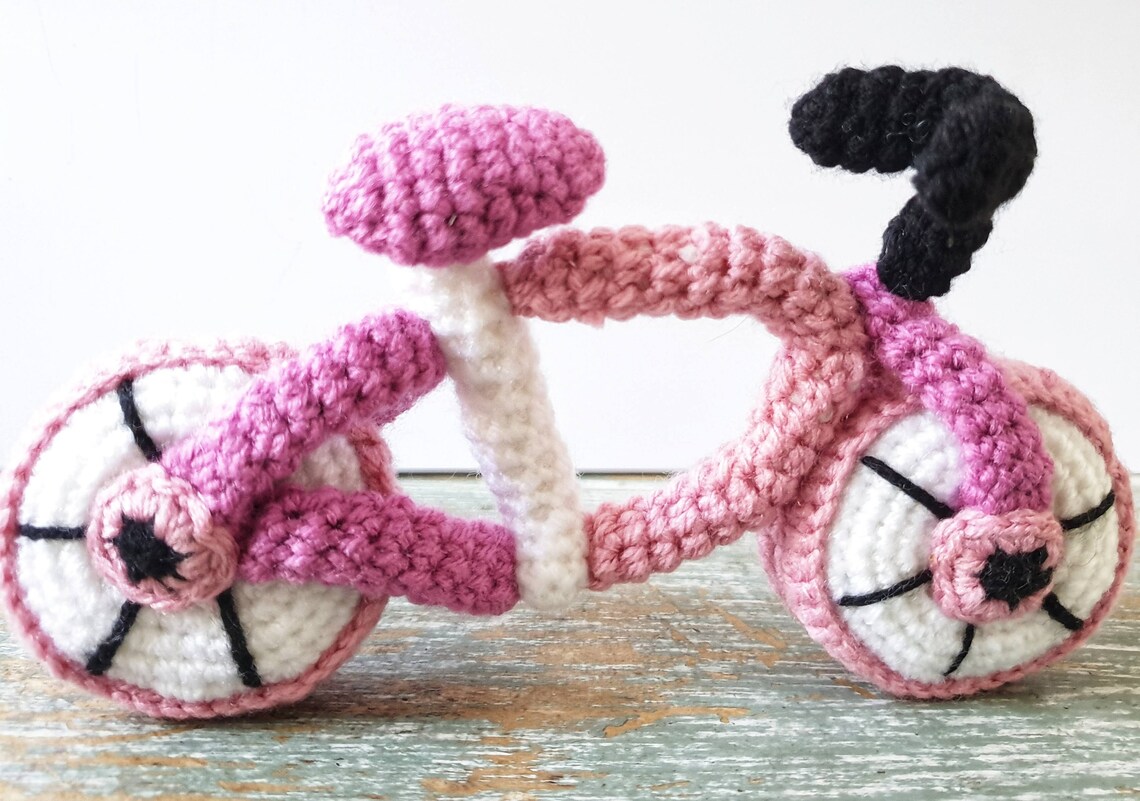 CROCHET PATTERN AMIGURUMI - La Bicyclette Rose (the Pink Bike), Instant ...