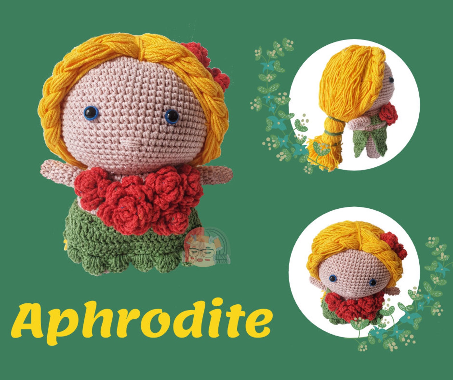 APHRODITE Amigurumi Pattern. PDF Crochet God, Greek God Pattern ...