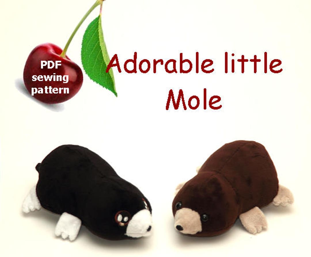 Mole Stuffed Animal Handheld Size Plushie PDF Sewing Pattern - Cute and ...