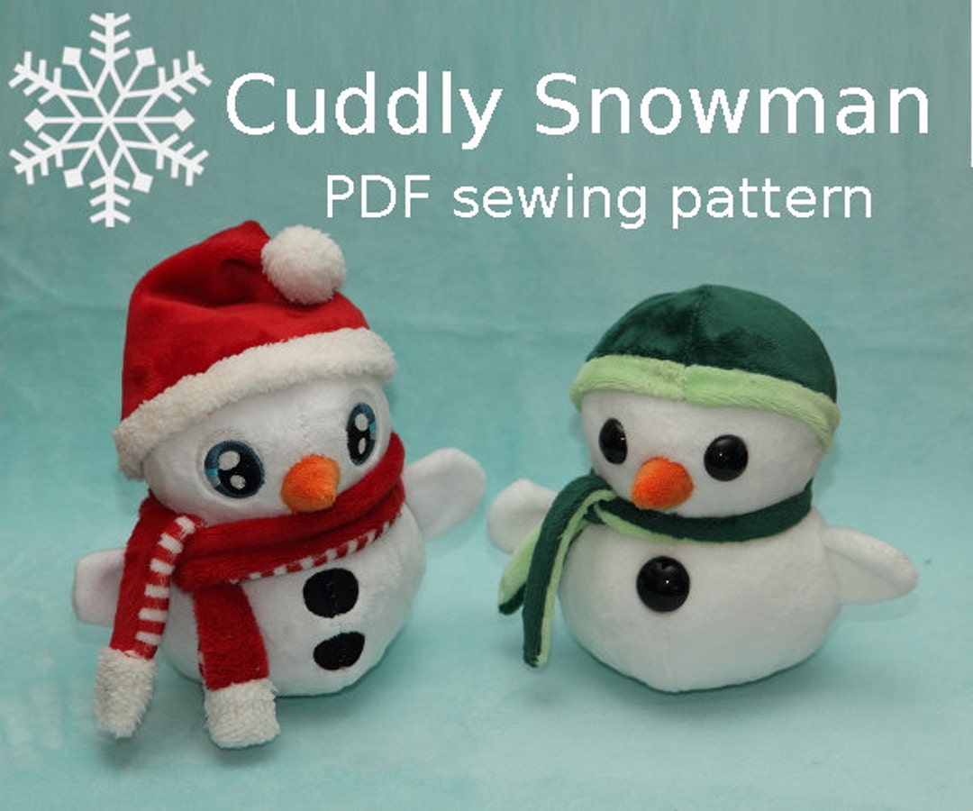 Snowman Stuffed Animal Handheld Size Plushie PDF Sewing Pattern - Cute ...