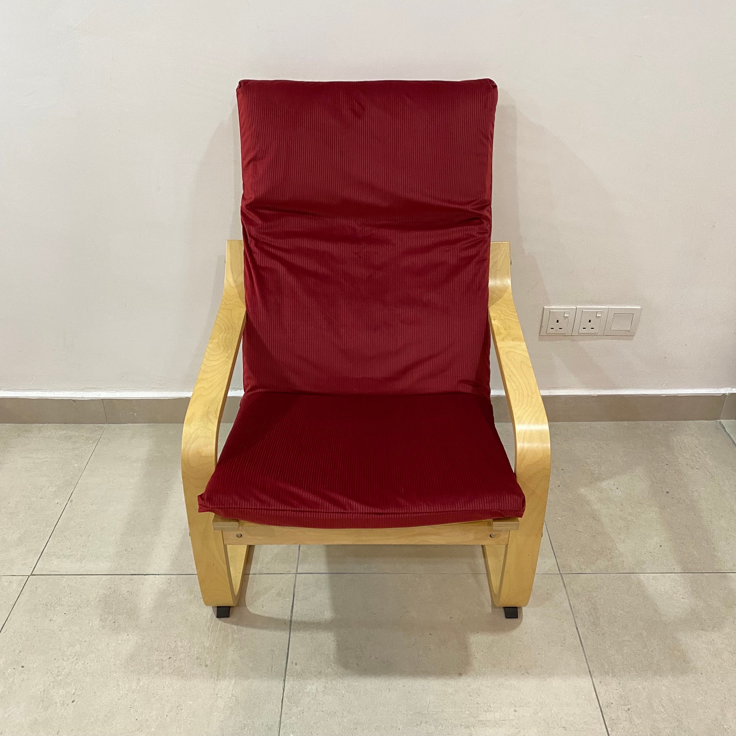 IKEA Poang Chair Cushion Cover Red Wine pile Fabric Etsy