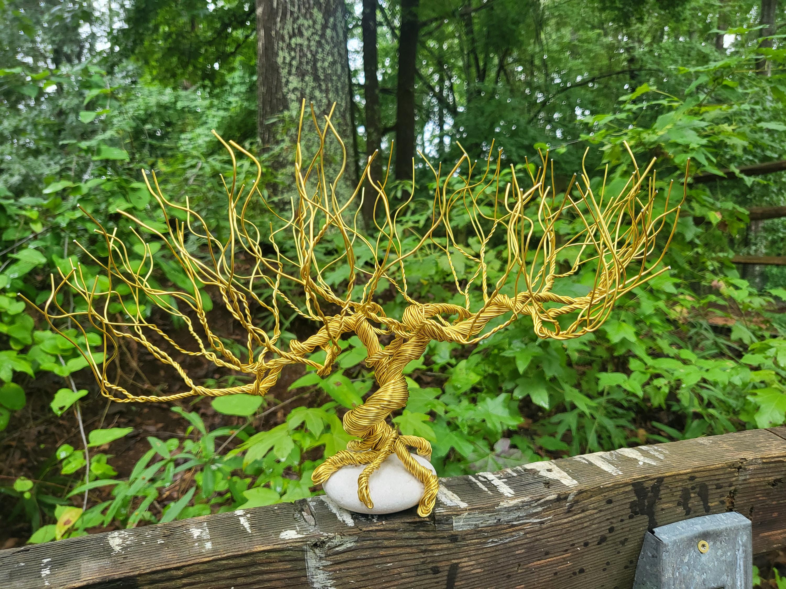 Bonsai Wire Tree Rock Sculpture Light Jewelry Art Tree - Etsy