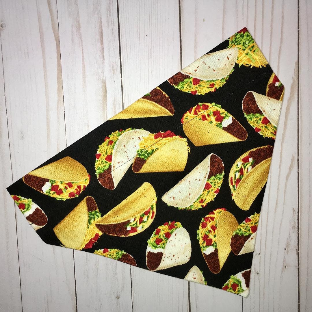Taco Dog Bandana, Over the Collar Dog Bandana, Taco Tuesday Dog Bandana ...