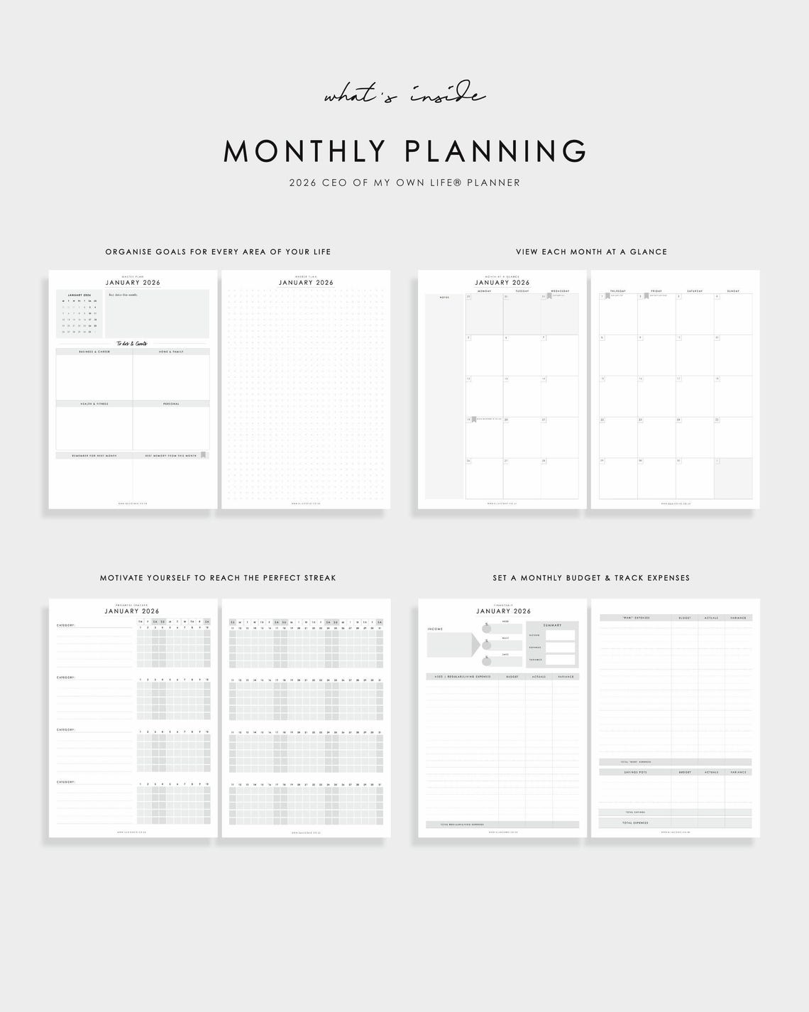 2026 Weekly Life Planner | CEO of My Own Life® | Blooms - Etsy