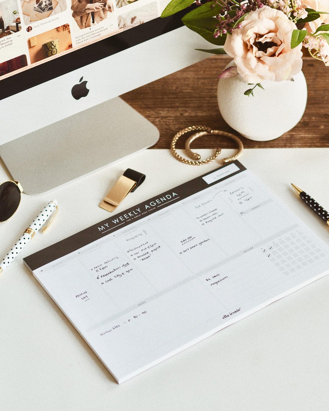 Weekly Desk Planner A4 Weekly Agenda Weekly to Do List Planner With ...