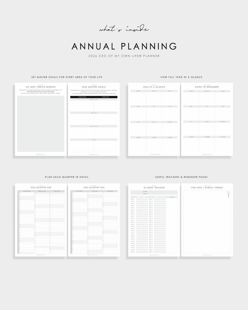 2026 Weekly Life Planner | CEO of My Own Life® | Blooms - Etsy