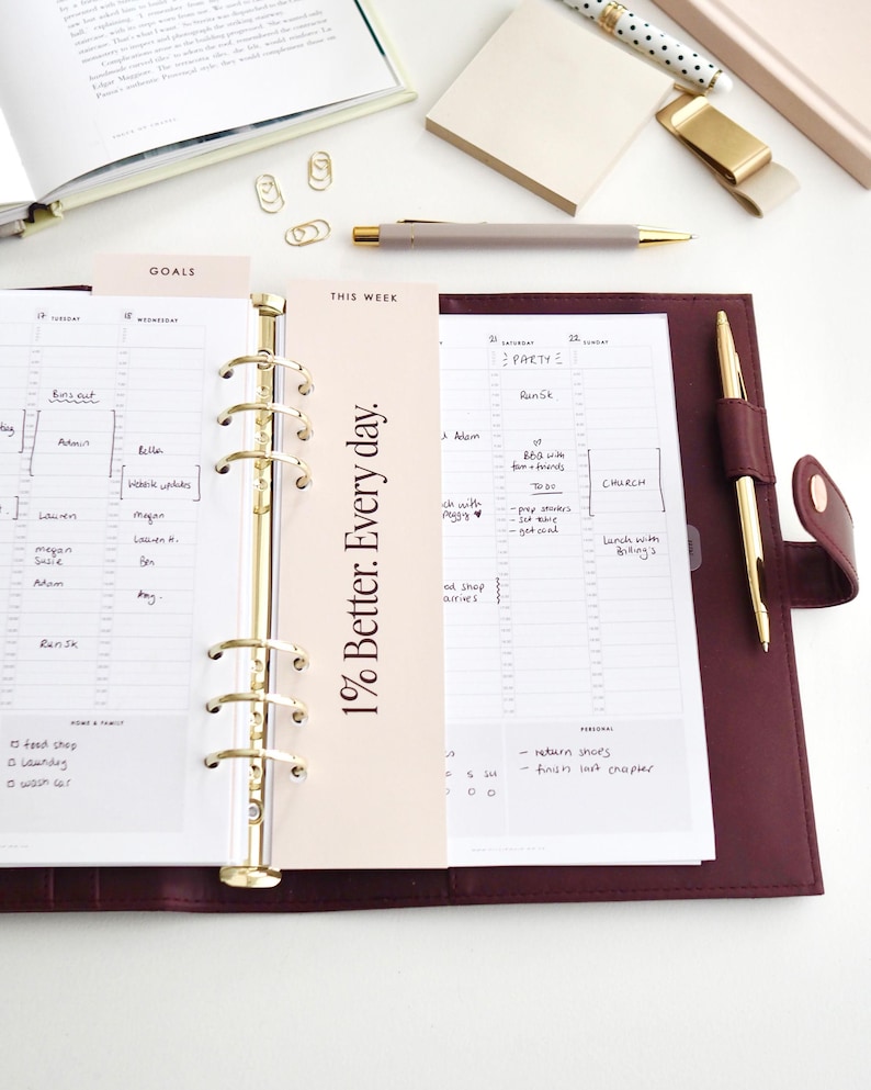 Blush 'this Week' Double Sided A5 Planner Page Marker, Planner Divider ...