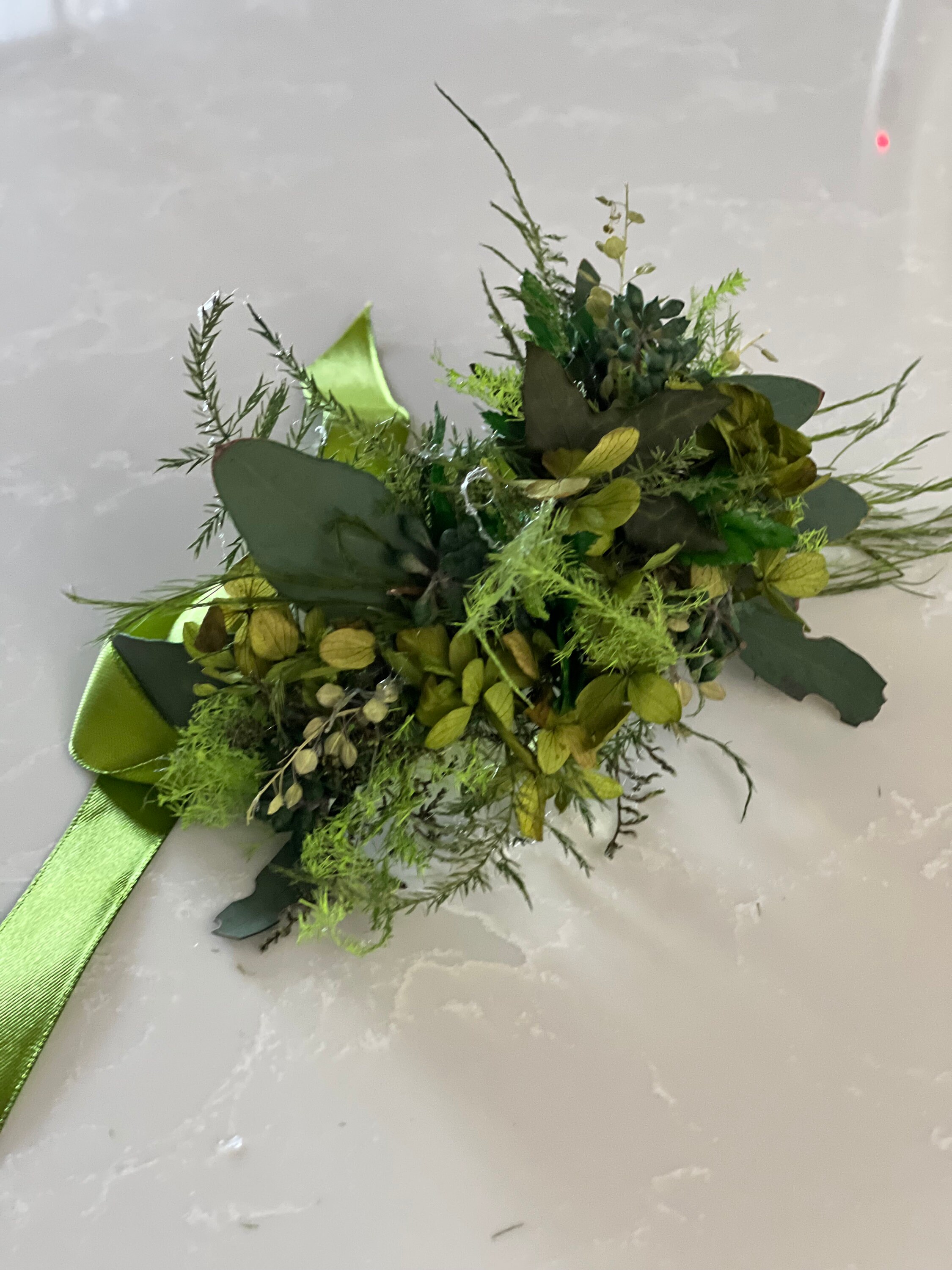 Green Wrist Corsage -wedding Corsage-mother Day Gif-,preserved Flowers ...