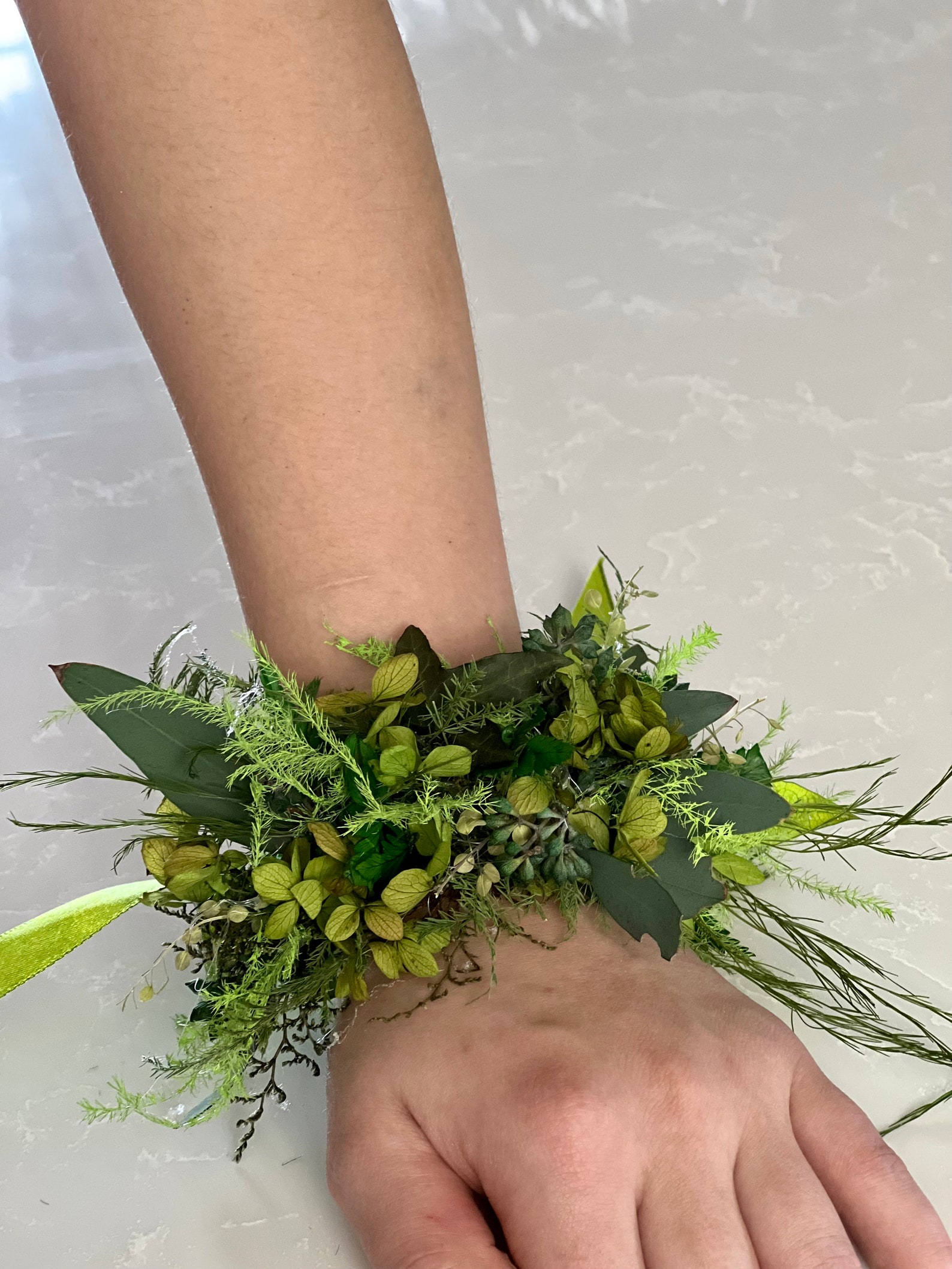 Green Wrist Corsage -wedding Corsage-mother Day Gif-,preserved Flowers ...